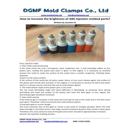 How to increase the brightness of abs injection molded parts | PDF