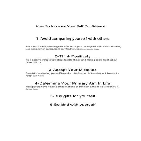 How to increase your self confidence | PDF