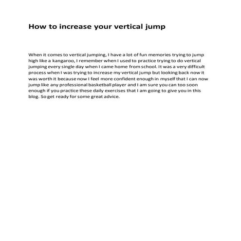 How to increase your vertical jump | PDF