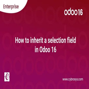 How to inherit a selection field in Odoo 16 | PPT