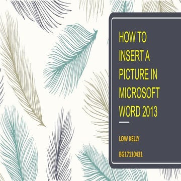 How to insert picture into microsoft word 2013 | PPTX