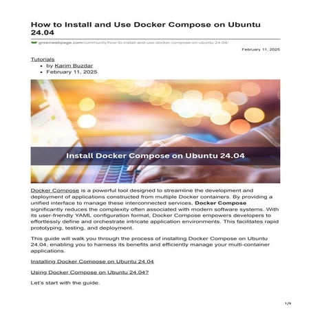 How To Install And Use Docker Compose On Ubuntu 2404pdf 3560
