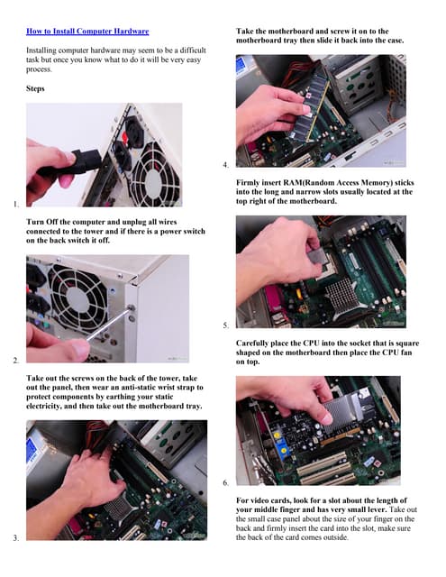 Steps to disassemble the computer system