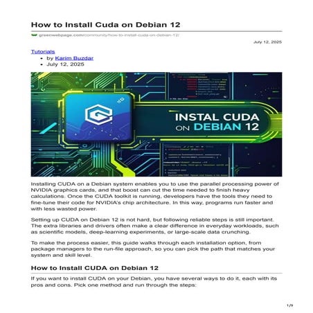 How to Install Cuda on Debian 12 Server.pdf