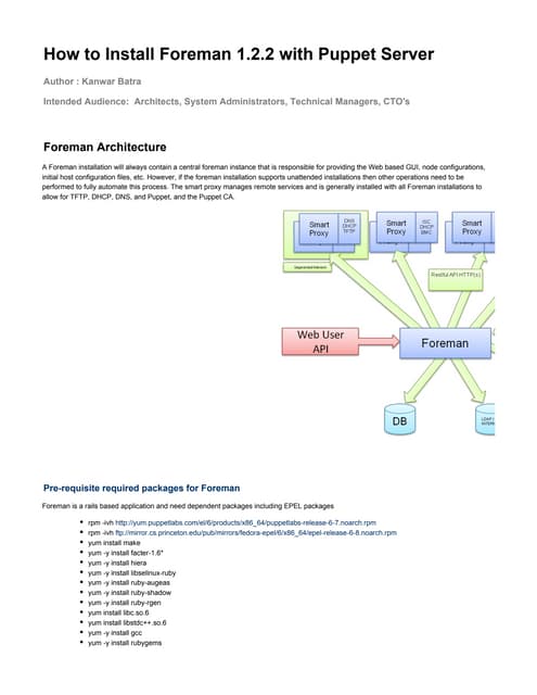 Foreman and Puppet Master Install process - Customer Used Case | PDF Foreman and Puppet Master Install process - Customer Used Case | PDF