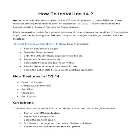 How to install ios14 | PDF
