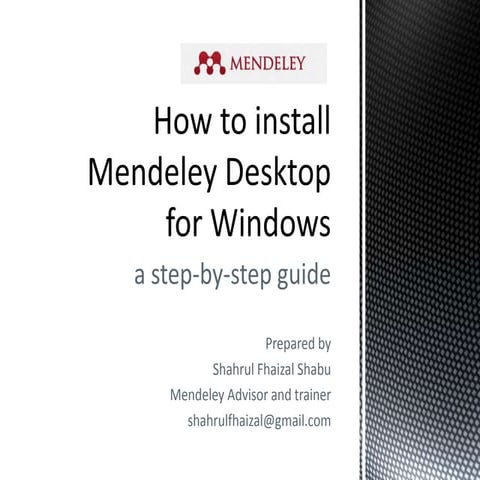 How to install Mendeley Desktop for Windows | PDF | Desktops | Computing