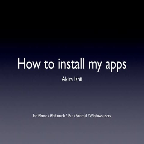 How to install my apps | PDF