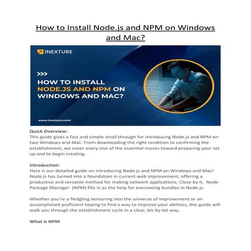 How To Install Nodejs And Npm On Windows And Mac Pdf