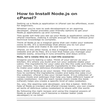 How To Install Nodejs On Cpanelpdf 