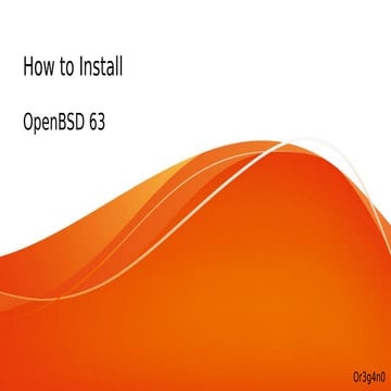 How to install open bsd 63 | PPT