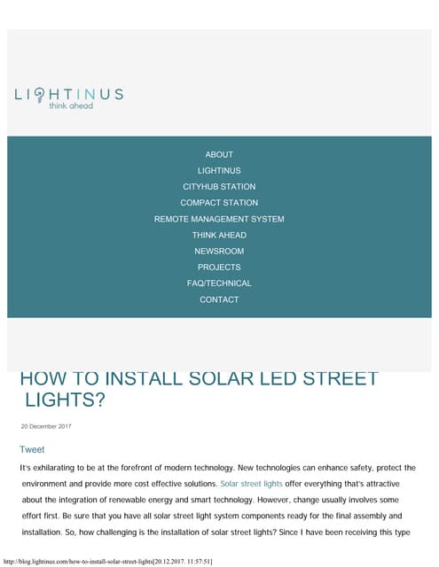 Hybrid Solar Street light - Sun - In-One | PPT