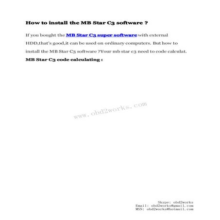 How to install_the_mb_star_c3_software | PDF