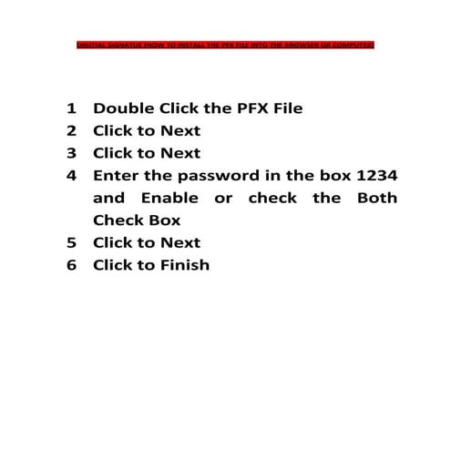 How to install the pfx file into the browser or computer ...
