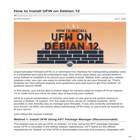 How to Install UFW Firewall on Debian 12.pdf
