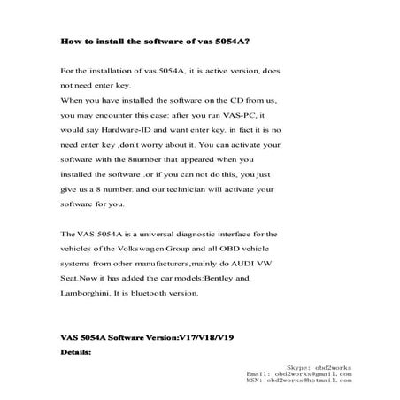 How to install vas 5054a software | PDF