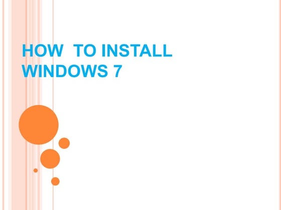 How to install windows 10 | PPT