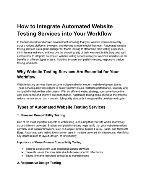 How to Integrate Automated Website Testing Services into Your Workflow.pdf How to Integrate Automated Website Testing Services into Your Workflow.pdf