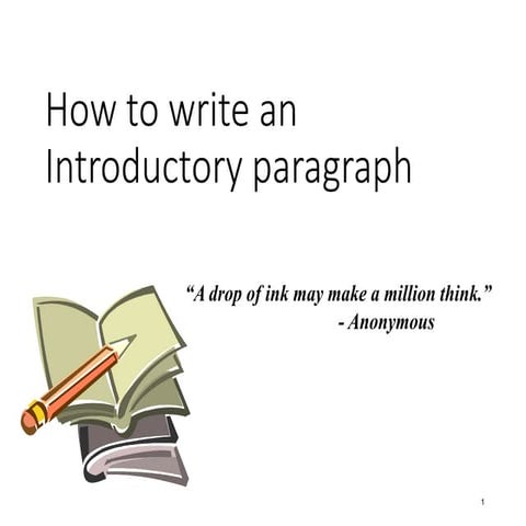 How to write an introductory paragraph | PPTX