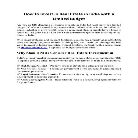 How to Invest in Real Estate in India with a Limited Budget.pdf
