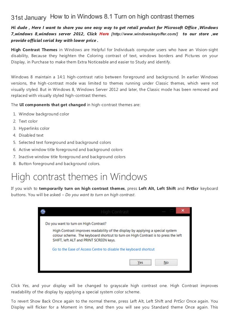 Turn off high contrast windows 8 - mahaschools Turn off high contrast windows 8 - mahaschools