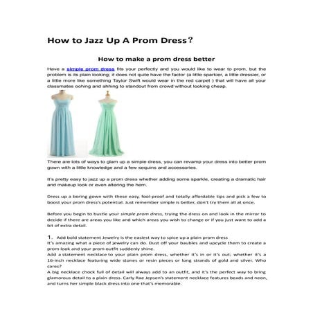 How to jazz up a prom dress | PDF