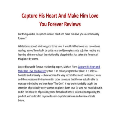 How To Keep A Man In Love With You Forever | PDF