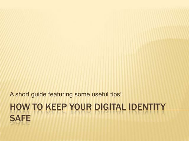 Lesson 1 digital identity & footprint | PPT