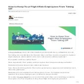 How to Keep Your Flight-Risk Employees From Taking Off.pdf | Resume ...