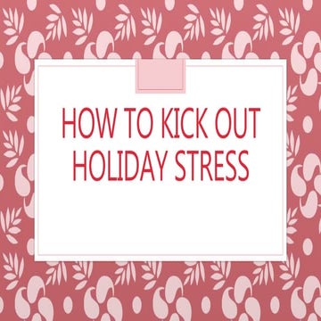 How To Reduce Stress | PPTX