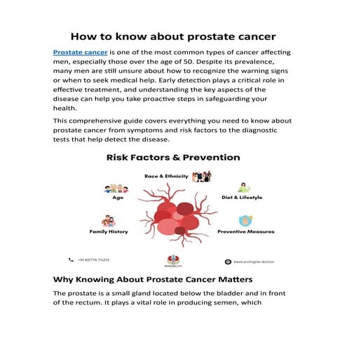 How to know about prostate cancer Best Urologist | PDF