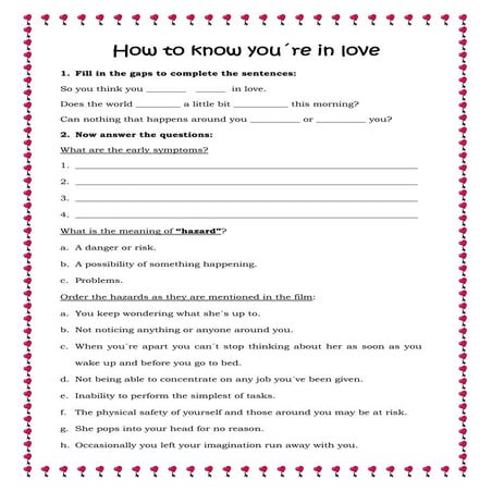 How to know you are in love | PDF | Medical Health