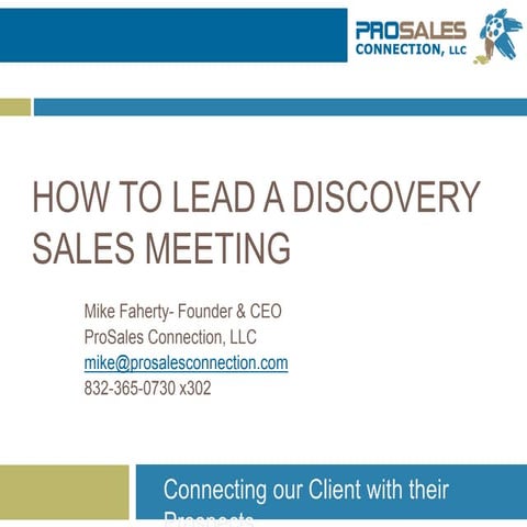 How to Lead a Discovery Meeting | PPT