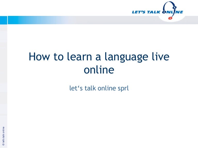 How to learn a language live online