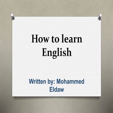 How to learn english | PPTX