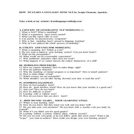 How to learn languages with nlp | DOCX