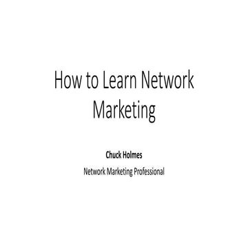How to Learn Network Marketing | PPTX