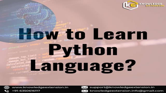 How To Learn Python Language Ppt