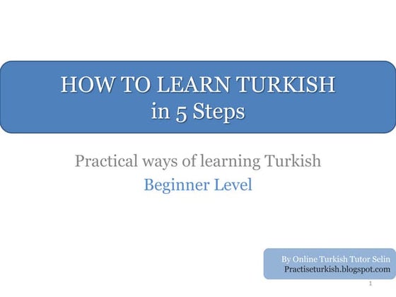 Learnturkish, Turkish tutor