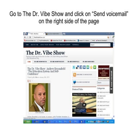 How to leave a message for the dr. vibe show | PPT