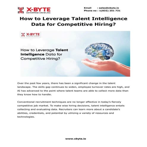 How to Leverage Talent Intelligence Data for Competitive Hiring? | PDF