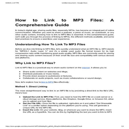 How to Link to MP3 Files-A Comprehensive Guide | PDF