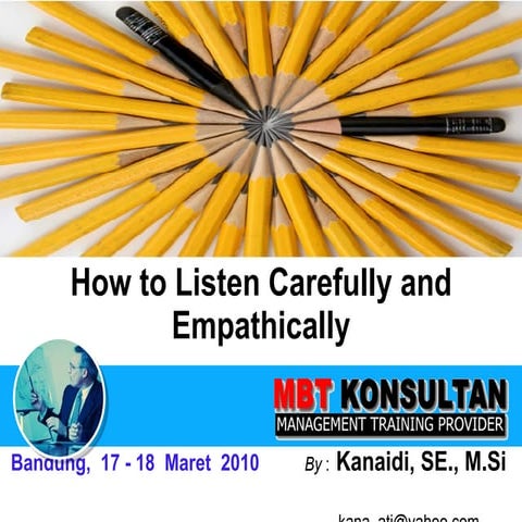 How To Listen Carefully And Empathically TRAINING | PPT