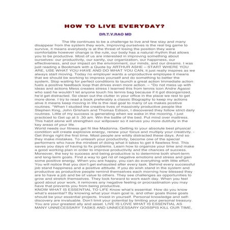 HOW TO LIVE EVERYDAY? | PDF