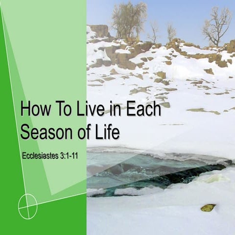 How to live in each season of life ecclesiastes 3 1 11 | PPT