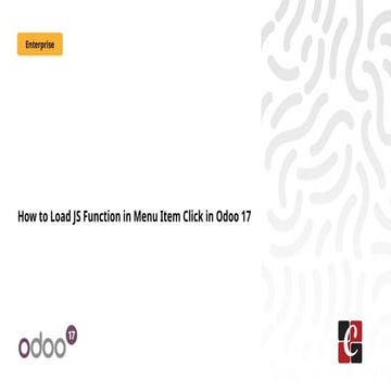 How to Load JS Function in Menu Item Click in Odoo 17 | PPTX