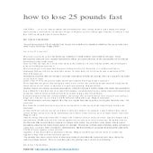 How to lose 25 pounds fast