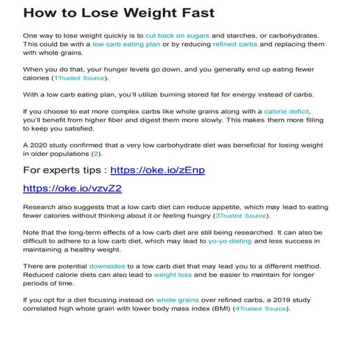 How to lose weight fast | DOCX