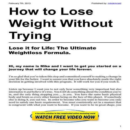How to lose weight without trying | PDF