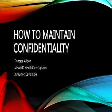How to maintain confidentiality | PPTX